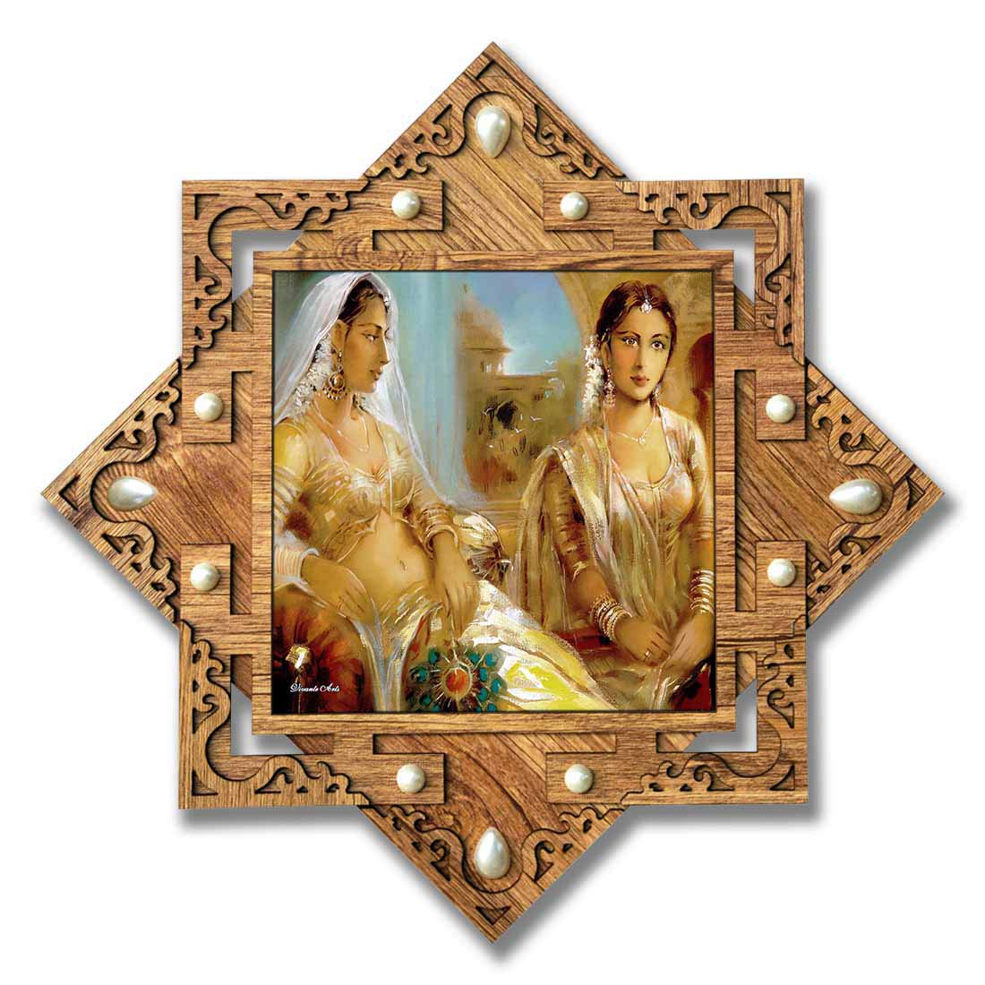 PNF Poster And Frames Rajasthani Culture Star Shaped Wooden Photo Frame ...