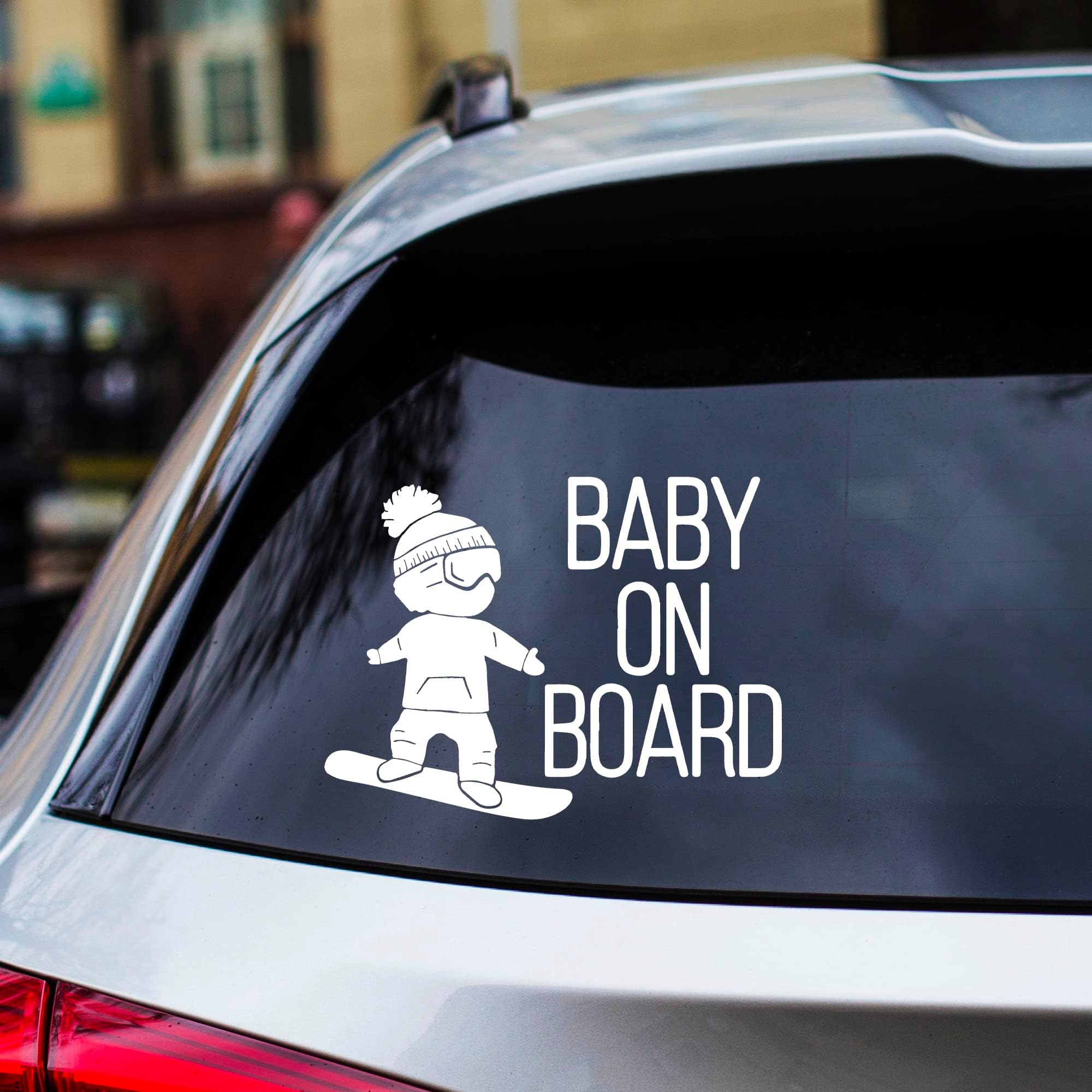 Funny Car Stickers Baby In Car Waving Baby On Board Safety Sign Cute ...