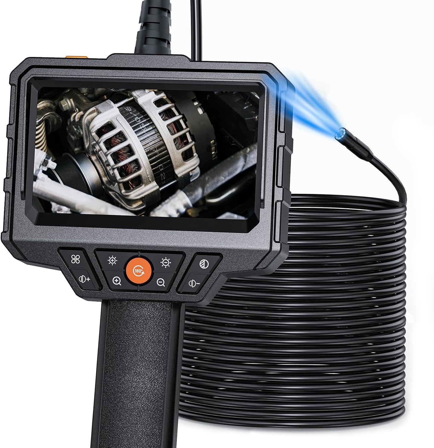 SKYEAR Endoscope With Light and 50ft Semi-Rigid Cable, 4.3'' HD 1080P ...
