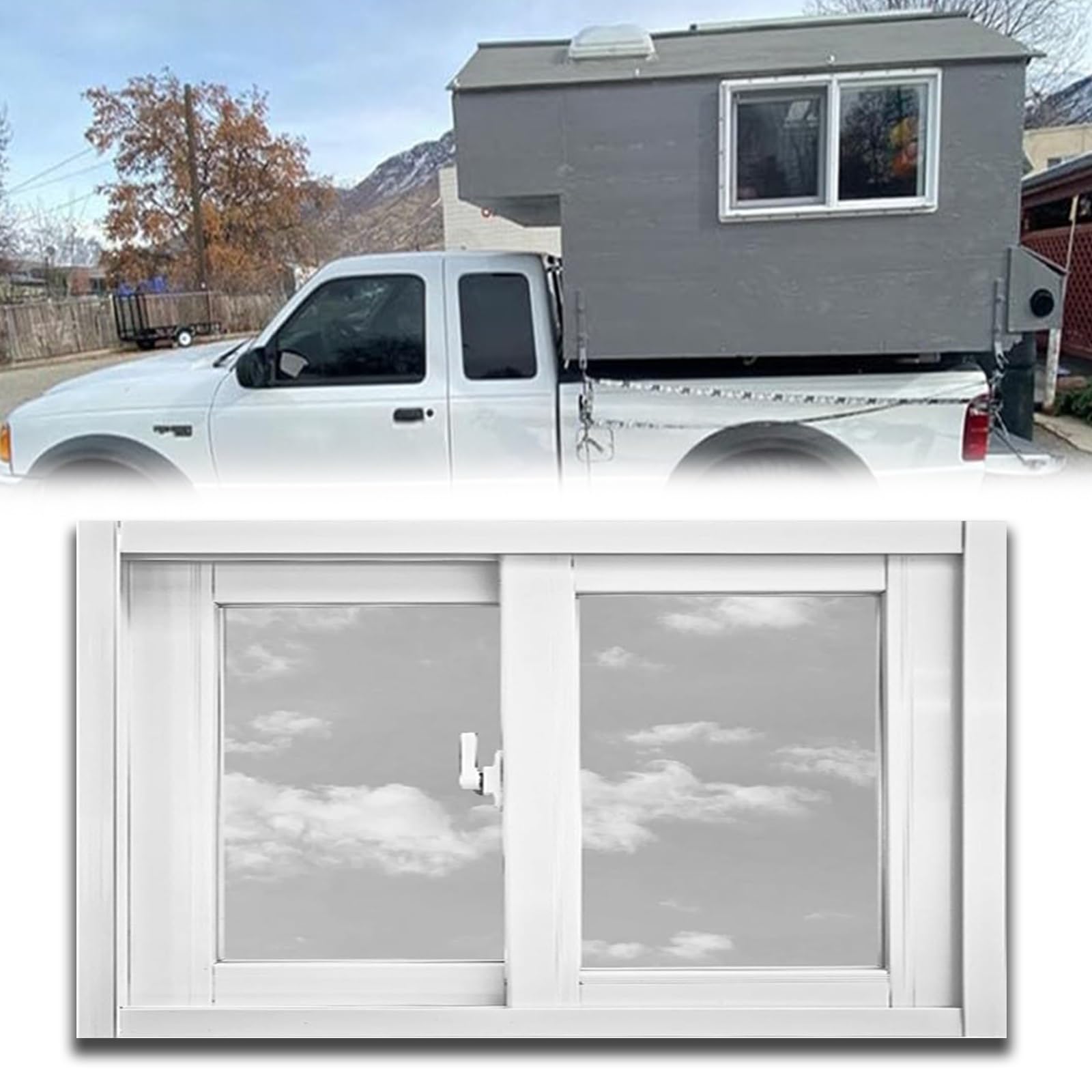 28x12in / 71x30cm Horizontal Sliding Aluminum Basement Window, White ...