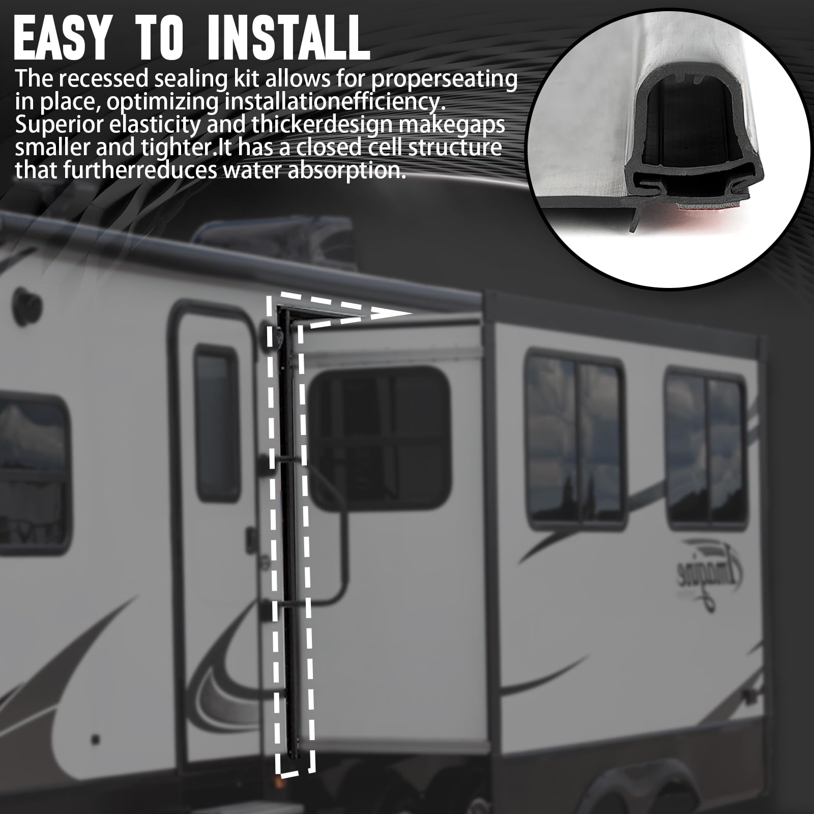 Snapklik.com : RV Slide Out Black Rubber 018-312-EKD D Seal Wiper 1" X ...