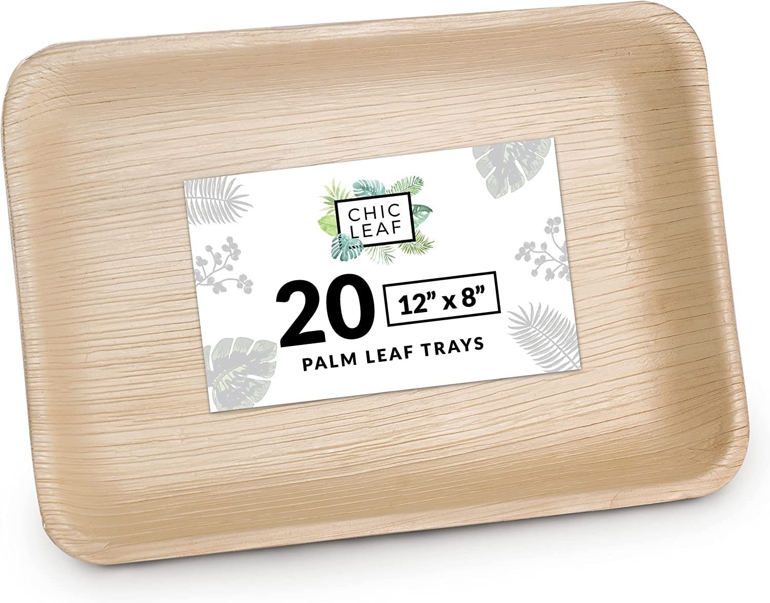 Buy Chic Leaf Disposable Palm Leaf Trays Like Rectangle Bamboo Serving ...