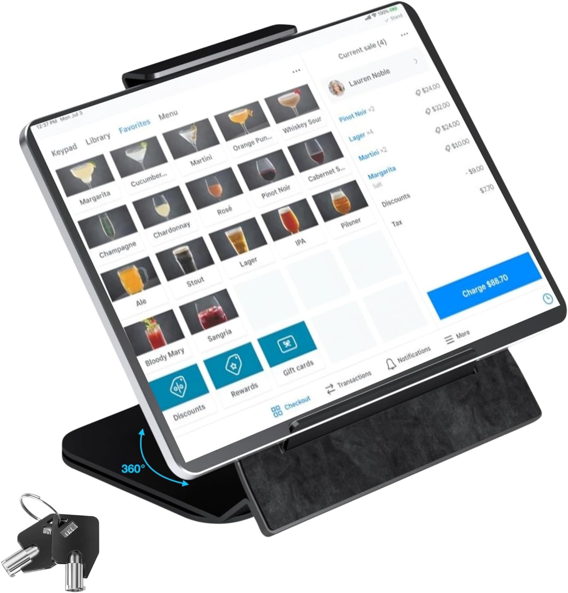 Amazon.com: Bouncepad Eddy Tablet & iPad POS Stand | iPad Stand for ...