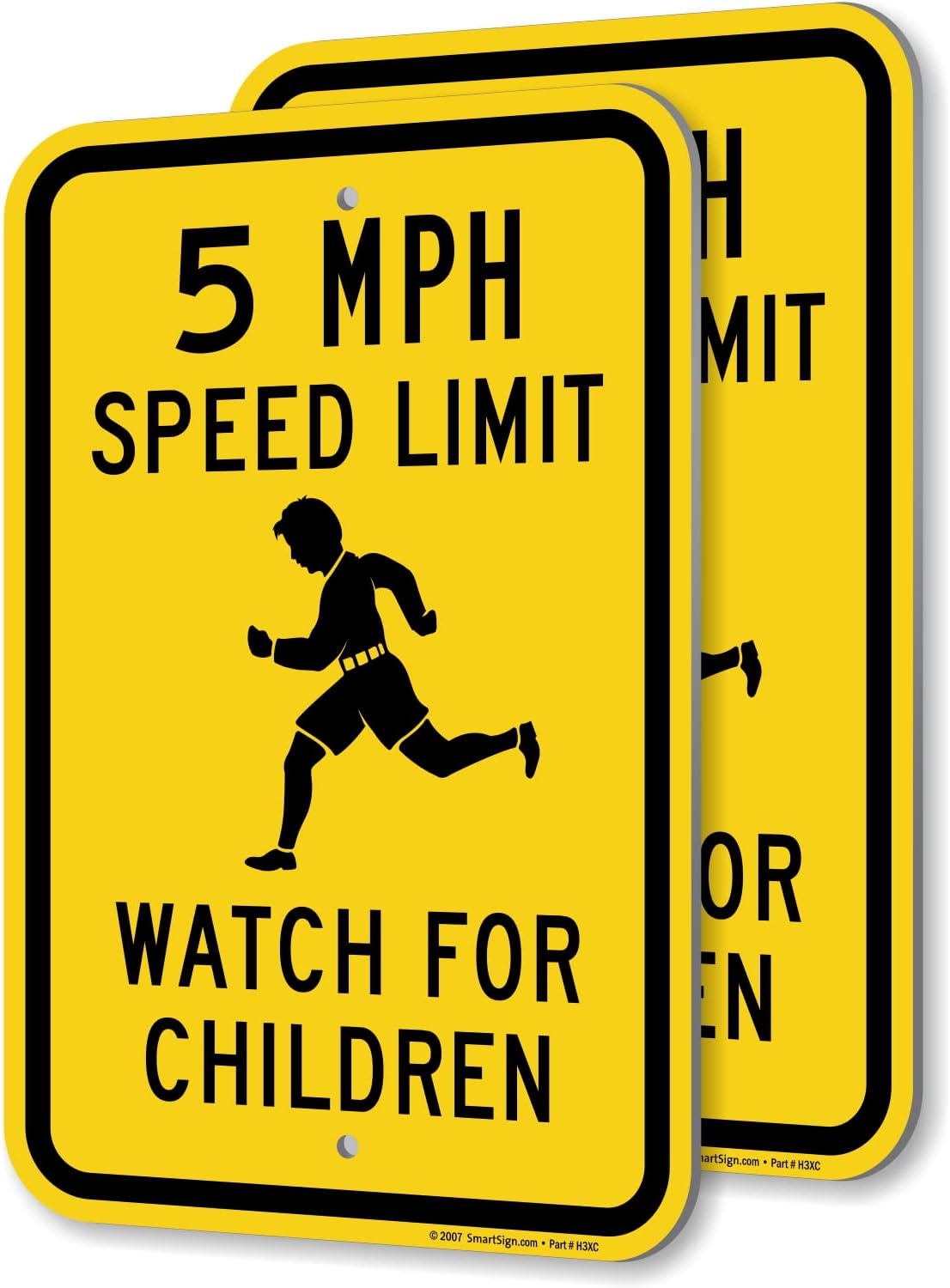 SmartSign 5 MPH Speed Limit Sign - 2 Pack, Watch For Children Sign, 18 ...