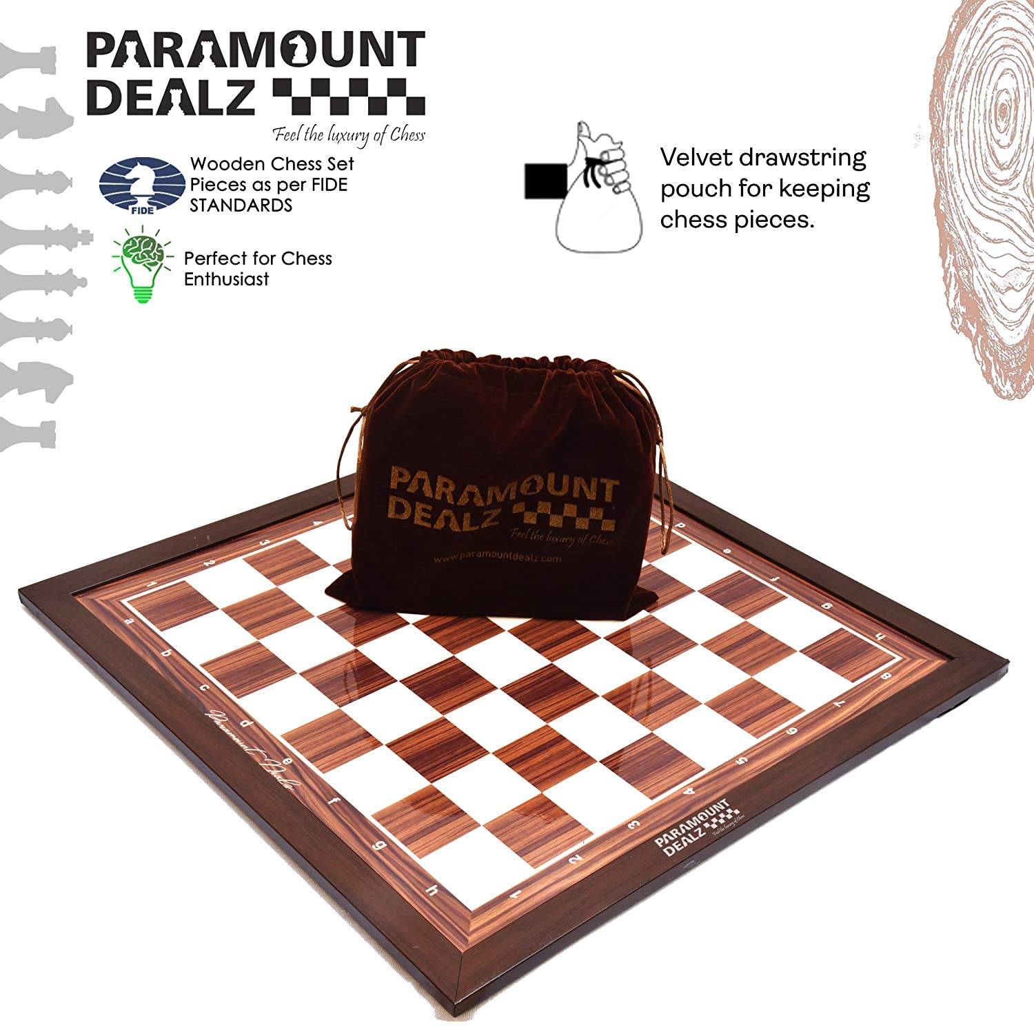 Buy Paramount Dealz Paramount 21" Wooden Laminated Chess Board with ...