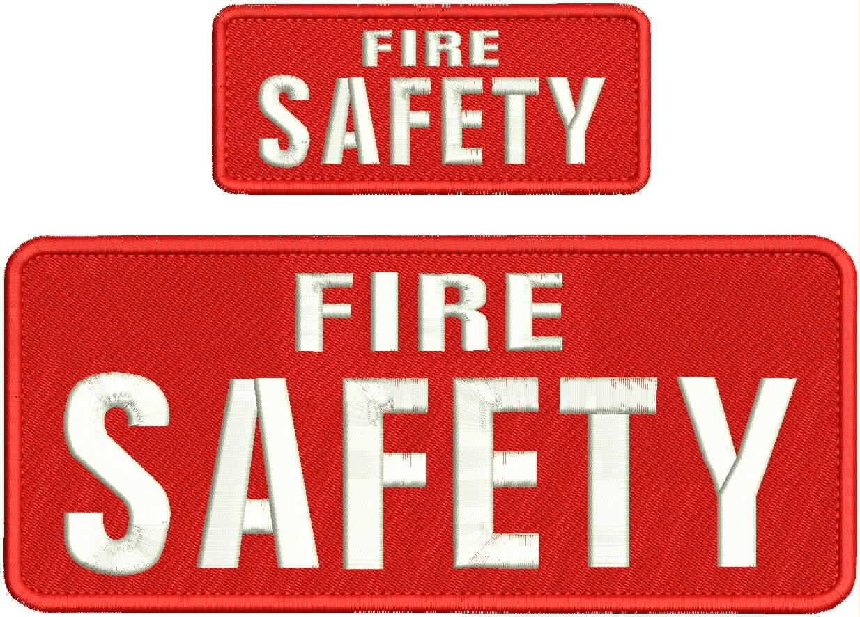 Amazon.com: Fire Safety Ebroidery Patches 4X10 and 2X5 Hook On Back Red ...