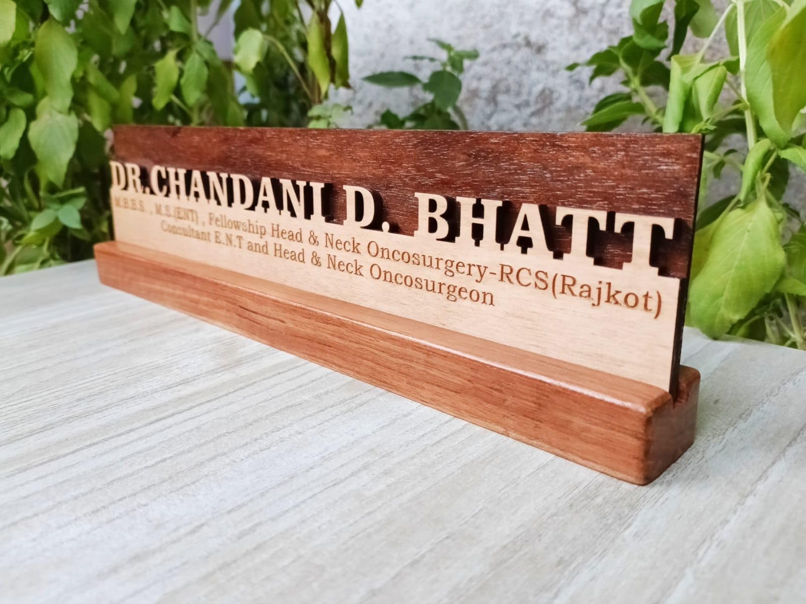 Buy CARVEGLOW® Layered Cut Out Name and Engraved Designation Desktop ...