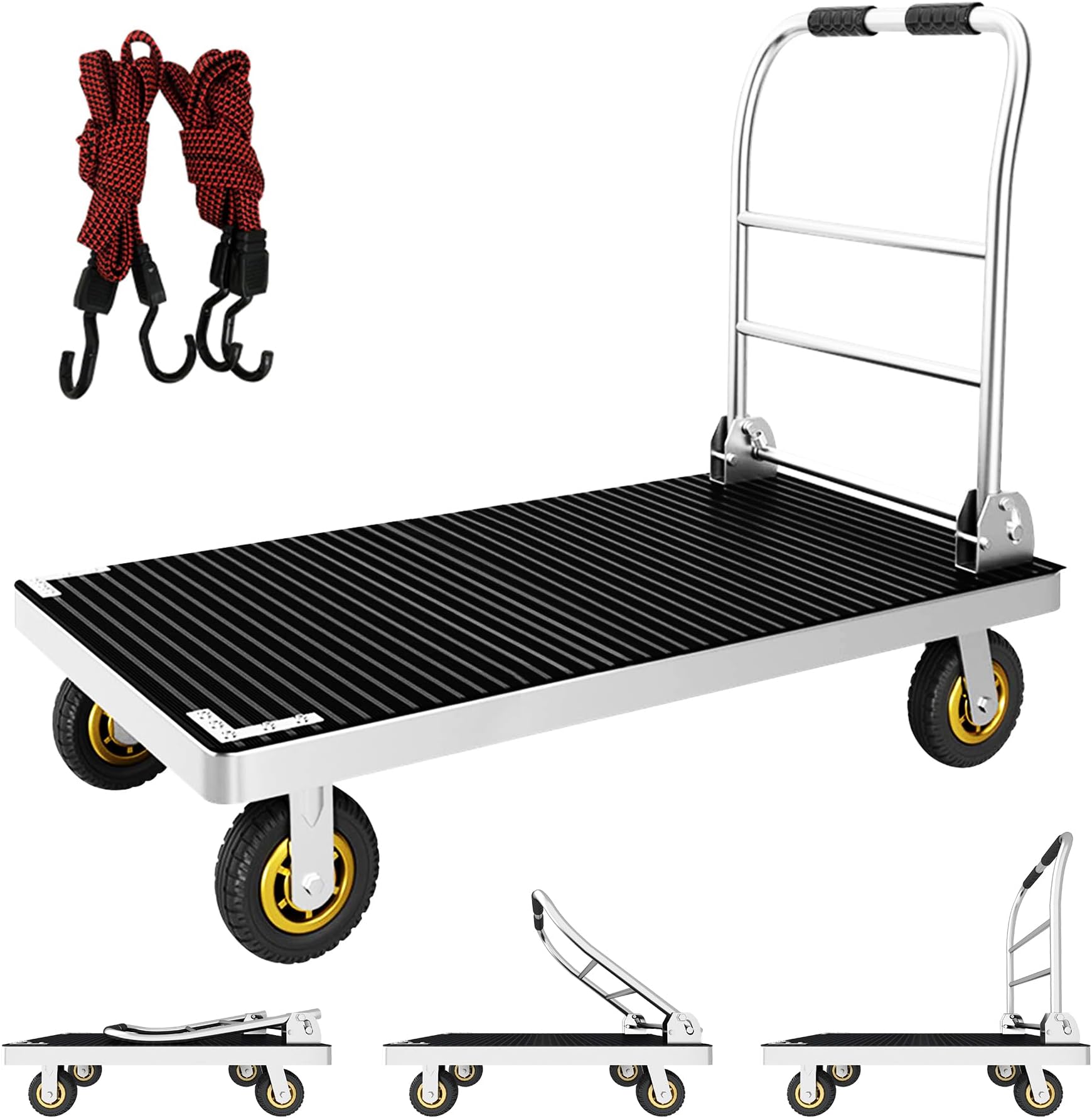 Amazon.com: Hrwug Platform Truck Cart with Cage, 4in1 Foldable Hand ...
