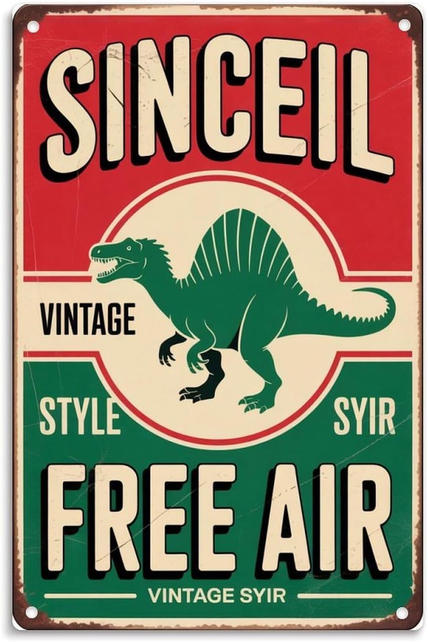 Amazon.com: Dinosaur Spinosaurus Tin Sign Vintage Prehistoric Jurassic ...