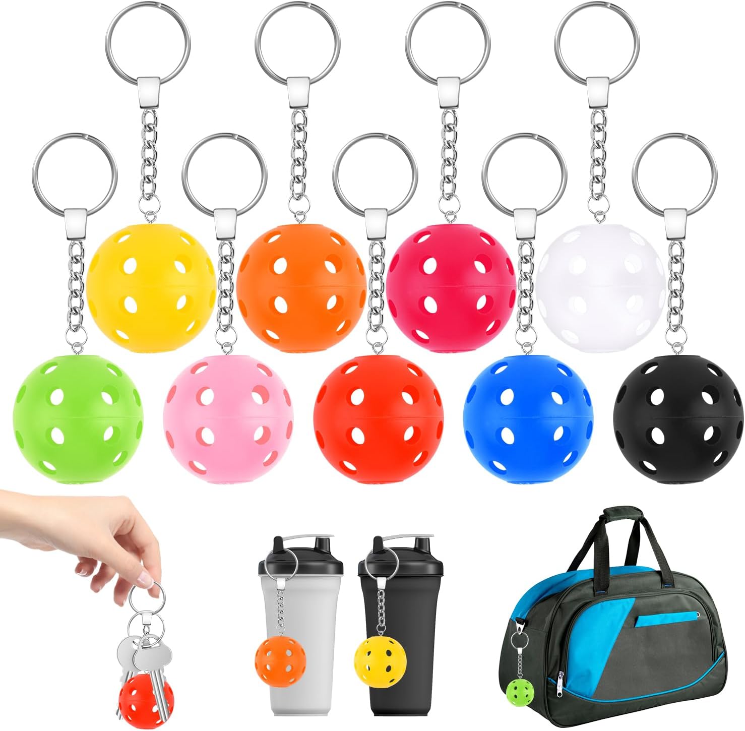 Amazon.com: TOPHONIEX 9PCS Pickleball Keychains Practice Golf Balls ...