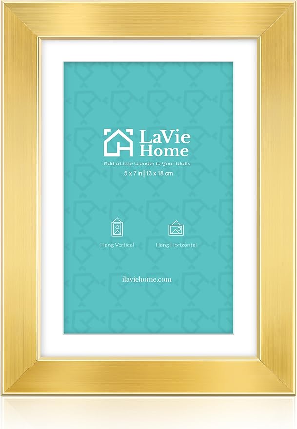 Amazon.com - LaVie Home 5x7 Picture Frame Gold, 5 x 7 Frame with High ...