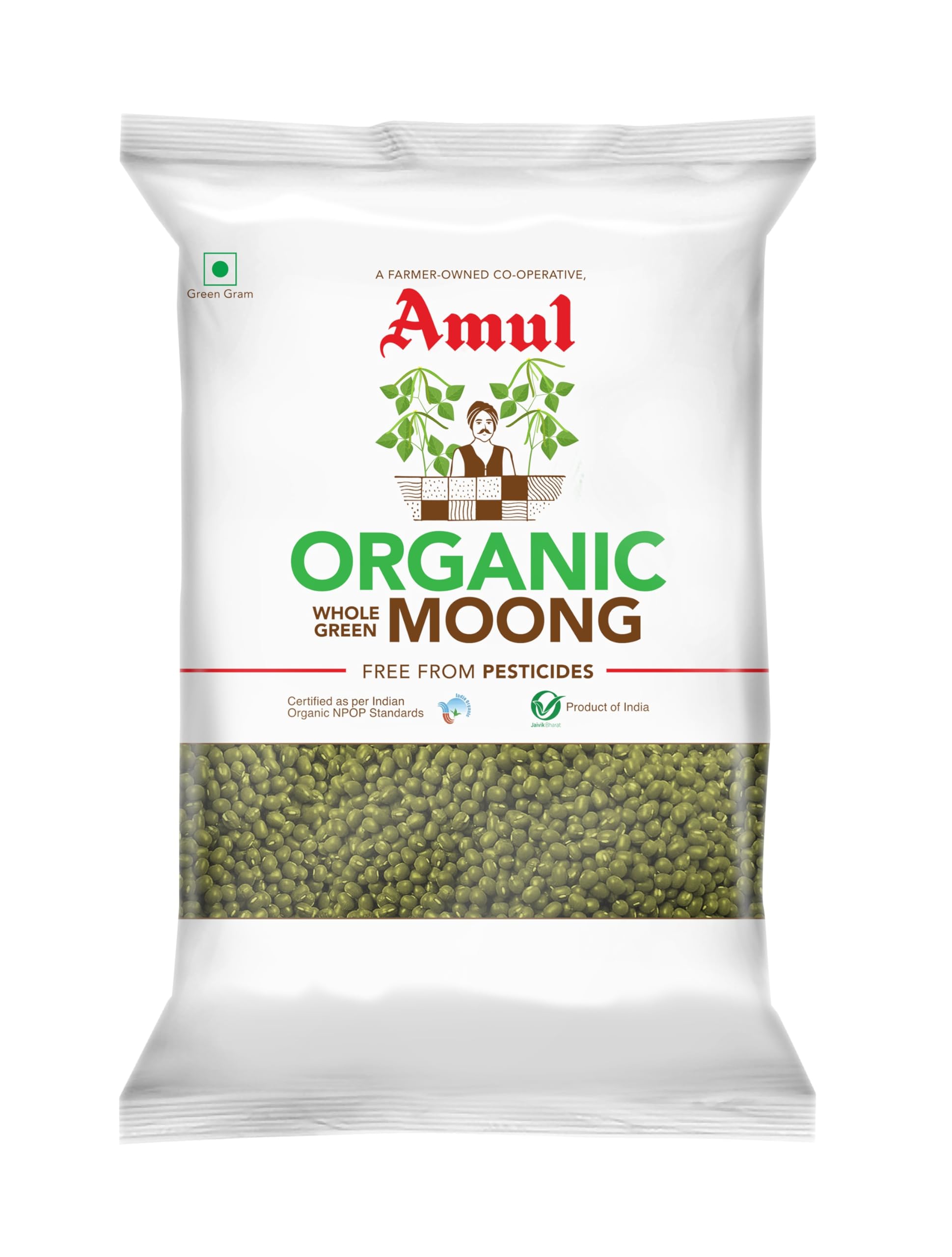 Amul Organic Whole Moong Carton, 1 kg : Amazon.in: Grocery & Gourmet Foods