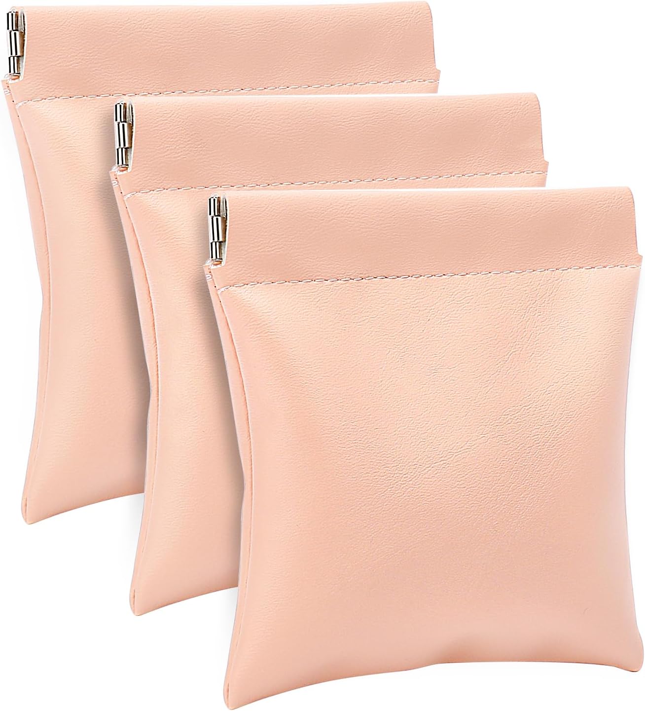 Amazon.com: Jeffdad 3pcs Leather Squeeze Coin Purse Mini Coin Pouch ...