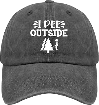 I Pee Outside Camping Sun Hat Funny Golf Hat Pigment Black Womens Hat ...