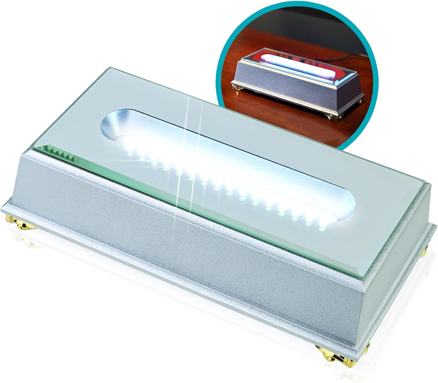 Amazon.com: ASENTE 16 LED Light Stand Base - Rectangle Display Pedestal ...