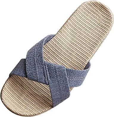 Amazon.com: Couple Men's Summer Home EVA Plastic Flat Linen Solid Color ...