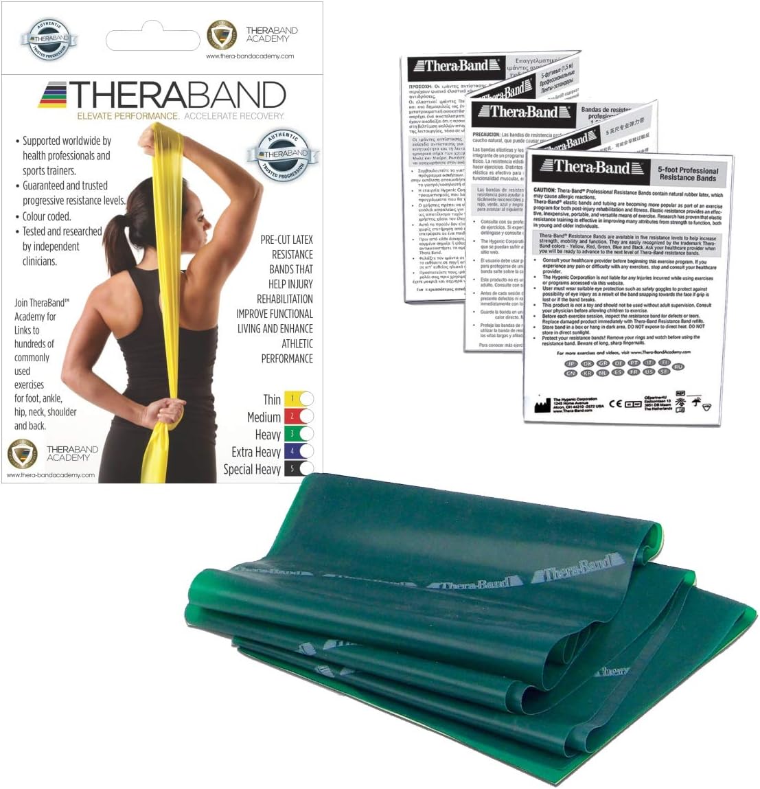 TheraBand Resistance Bands, 5.5m Roll Professional Latex Elastic Band ...