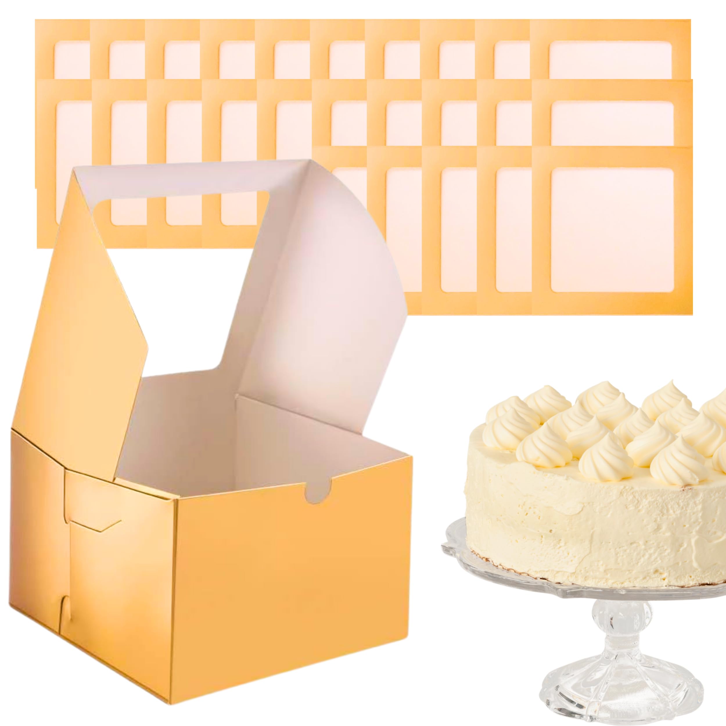 Amazon.com: BELMAKS 25 cajas doradas de 6x6х4 pulgadas para pasteles ...