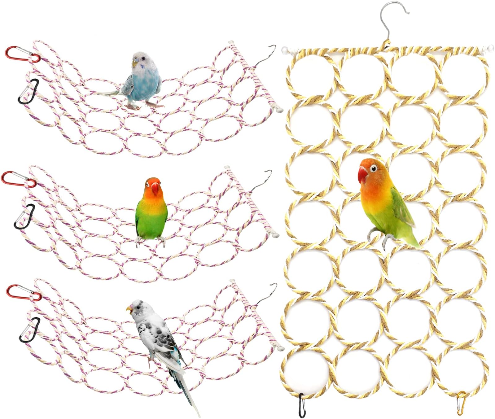 Amazon.com : 3 Pieces Bird Rat Climbing Rope Net Toy for Cage Bird Rope ...