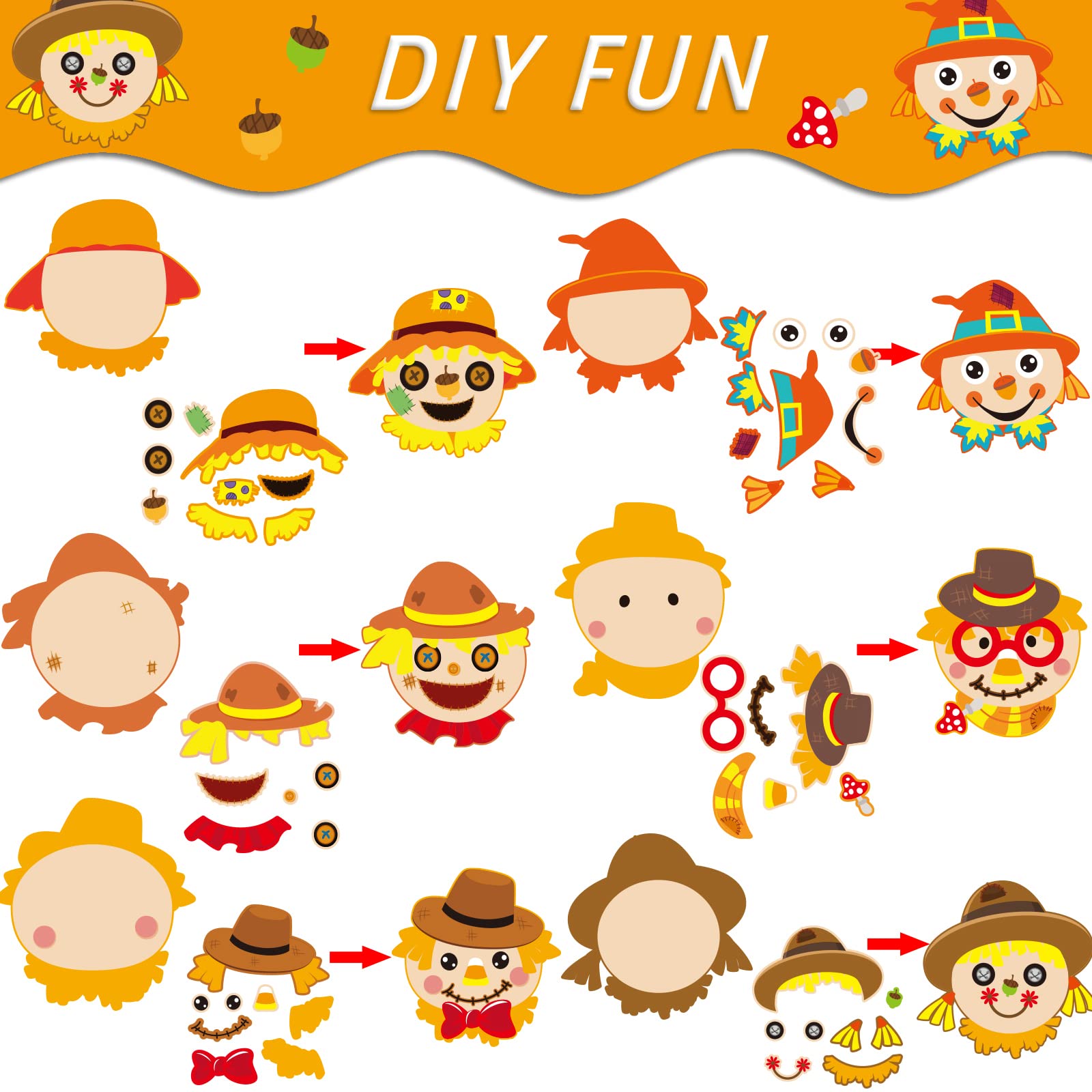 Snapklik.com : Chiazllta 30 Pcs Thanksgiving Fall Crafts For Kids DIY ...