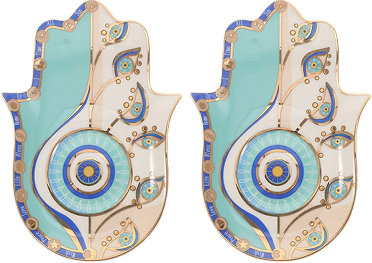 Amazon.com: Veemoon 2pcs Evil Eye Tray House Ornaments Jewelry Tray ...