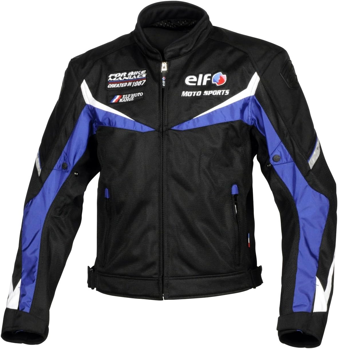 Amazon | エルフ(ELF) バイク用ジャケット Mesh Blouson(メッシュブルゾン) ブルー L EL-8227 | ジャケット | 車＆バイク