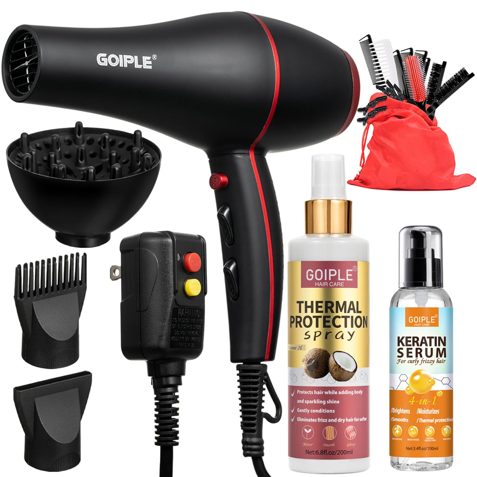 Amazon.com : 21Pcs Professional Hair Dryer Kit - Ionic, Lightweight ...