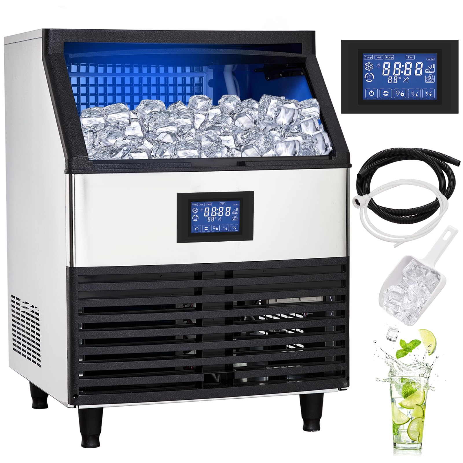 Amazon.com: Commercial Ice Maker Machine 440lbs/24H, Stainless Steel ...