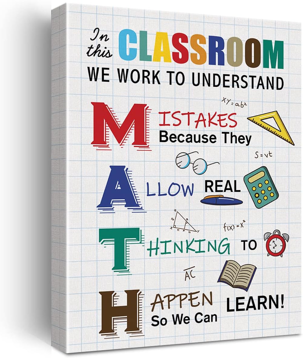 Amazon.com: In This Classroom Math Canvas Wall Art Educational Home ...
