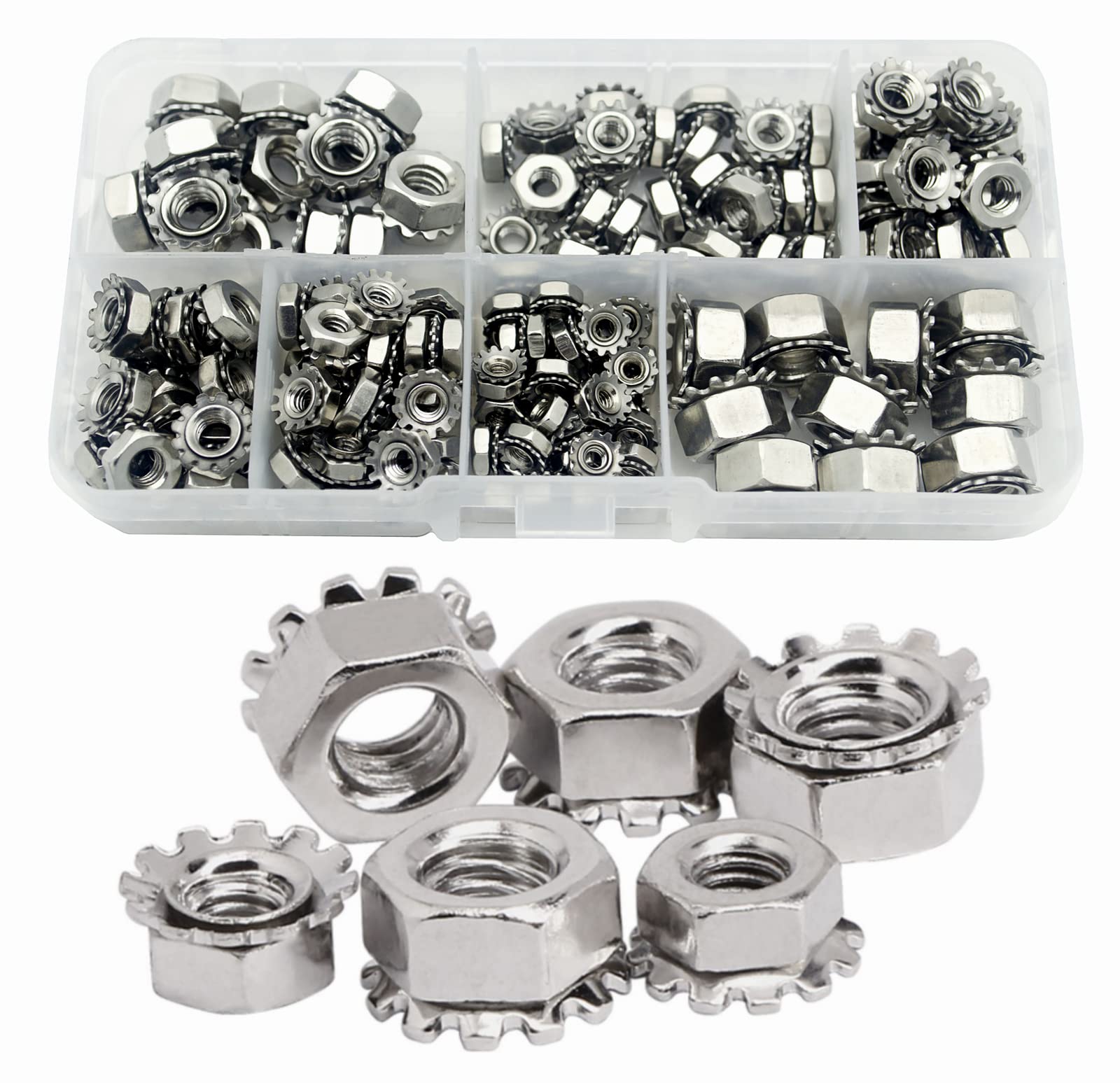 Elantek 170Pcs #4-40#6-32#8-32#10-32#10-24 1/4"-20 5/16"-18 304 ...