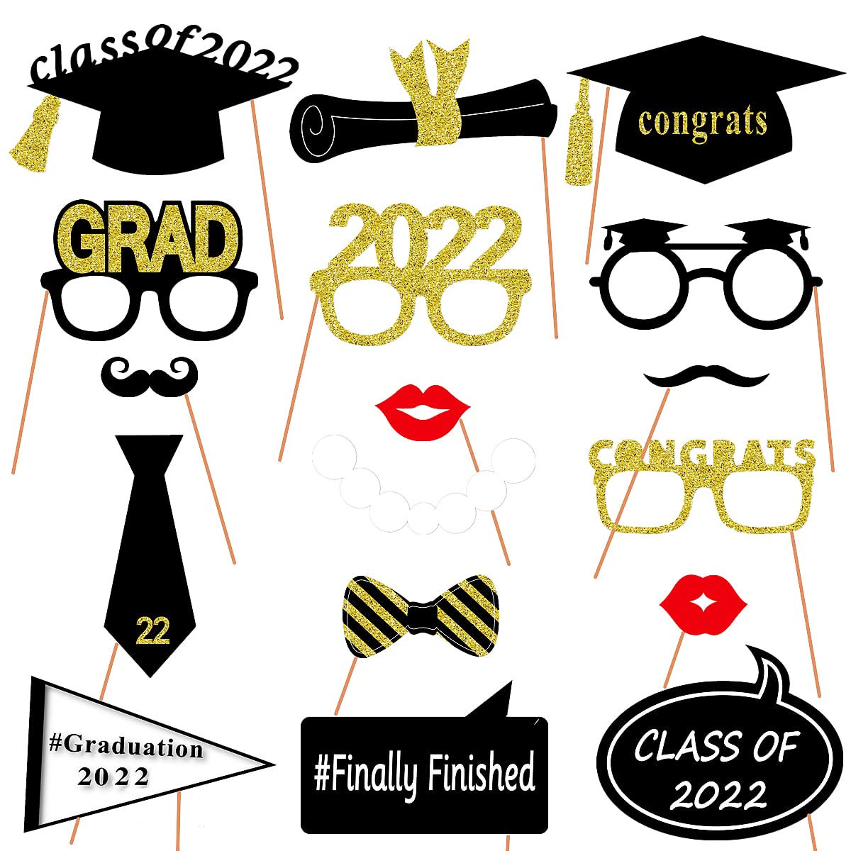 17 Cout Graduation Photo Booth Props Class Of 2022 Grad | Desertcart ...