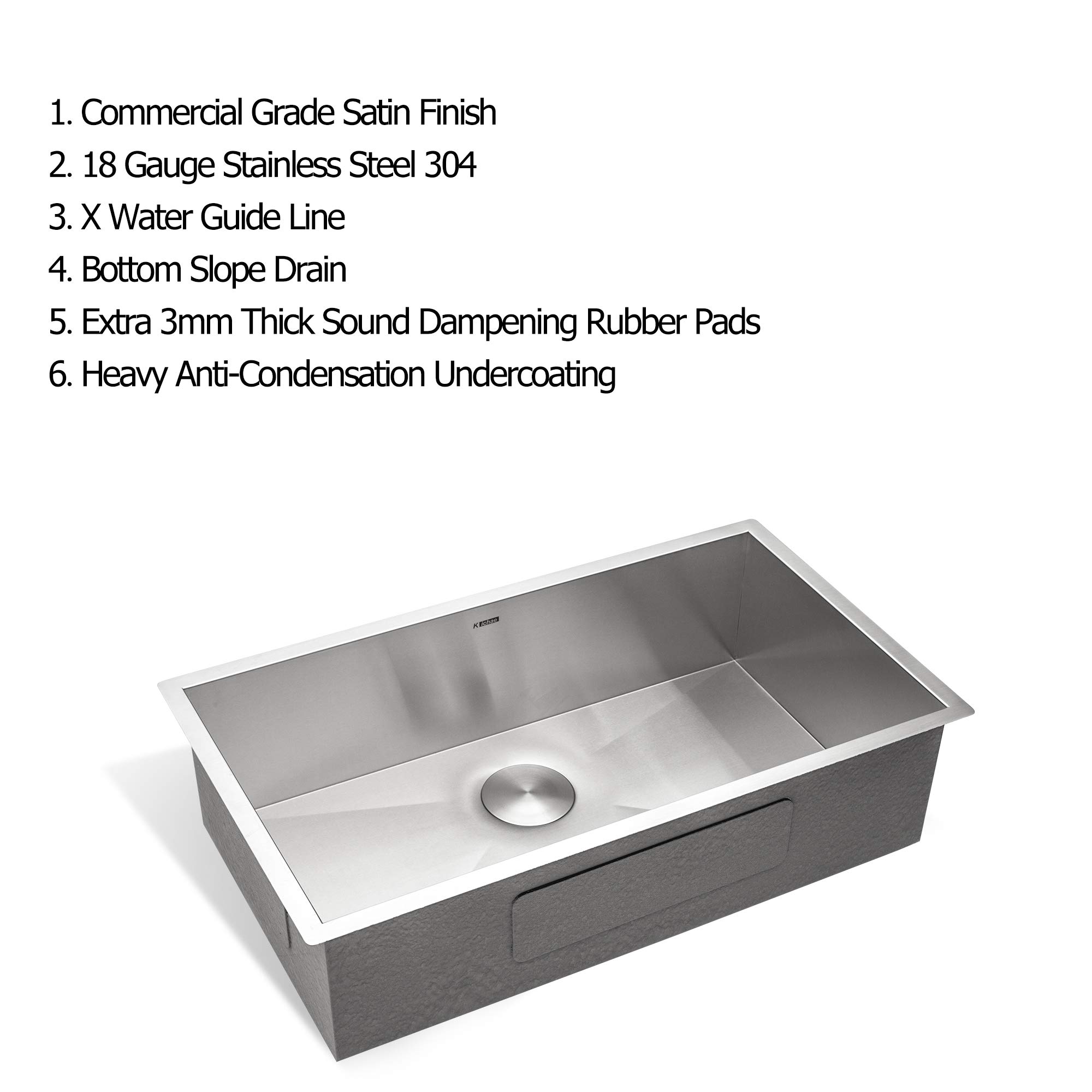 Snapklik.com : 30 Inch Kitchen Sink Undermount Stainless Steel 18 Gauge ...