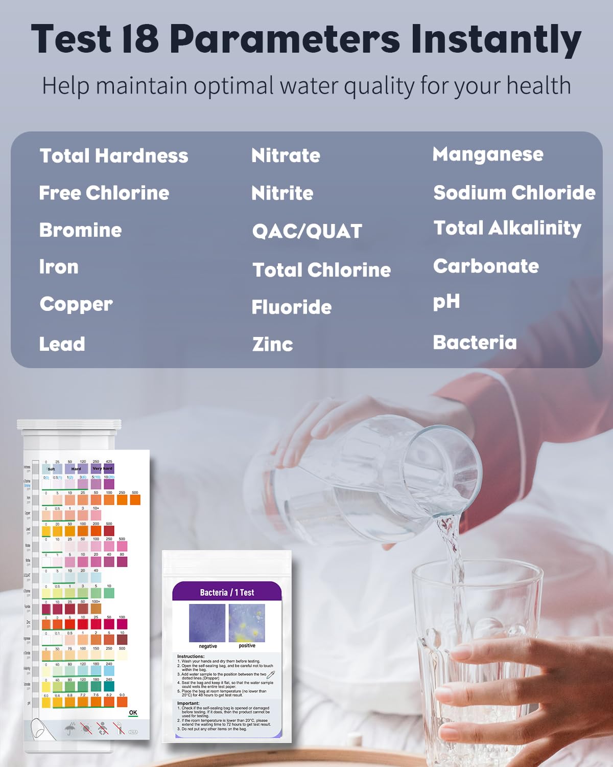 Snapklik.com : 18 In 1 Drinking Water Test Kit, 125 Strips For Tap ...