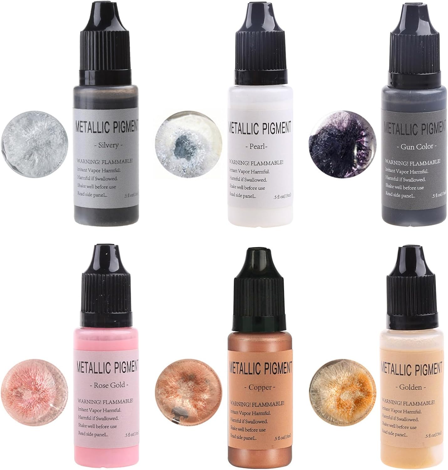 Pigment, Metallic Alcohol Ink Set 6 Color Concentrated Extreme Shimmer ...
