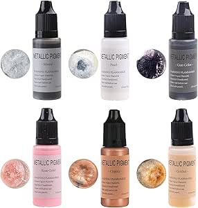 Pigment, Metallic Alcohol Ink Set 6 Color Concentrated Extreme Shimmer ...