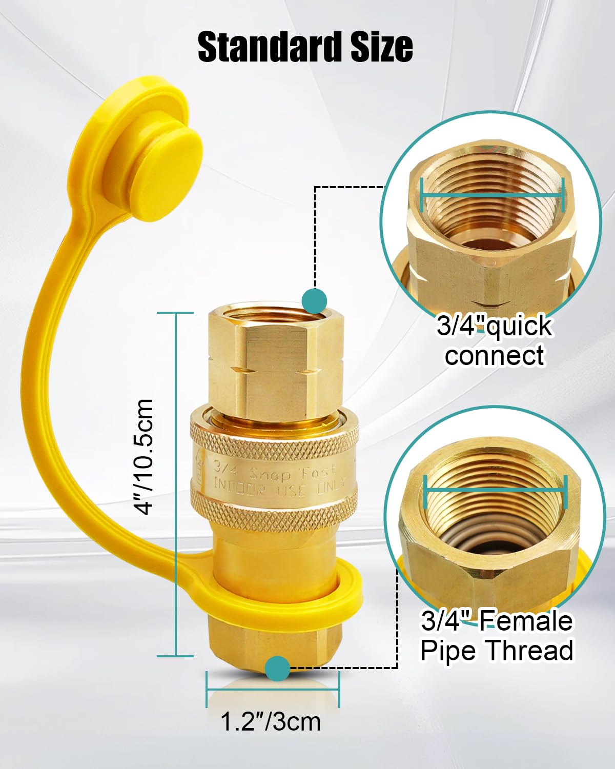 Snapklik.com : 3/4 Inch Natural Gas Quick Connect Fittings, Female And ...