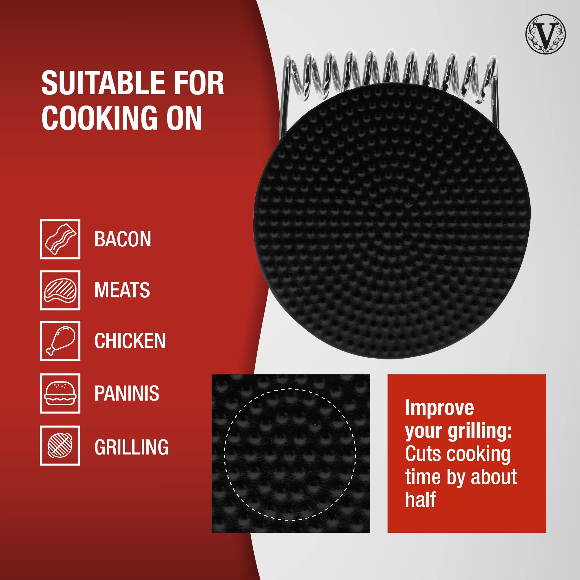 Snapklik.com : Victoria Round Cast Iron Meat Press