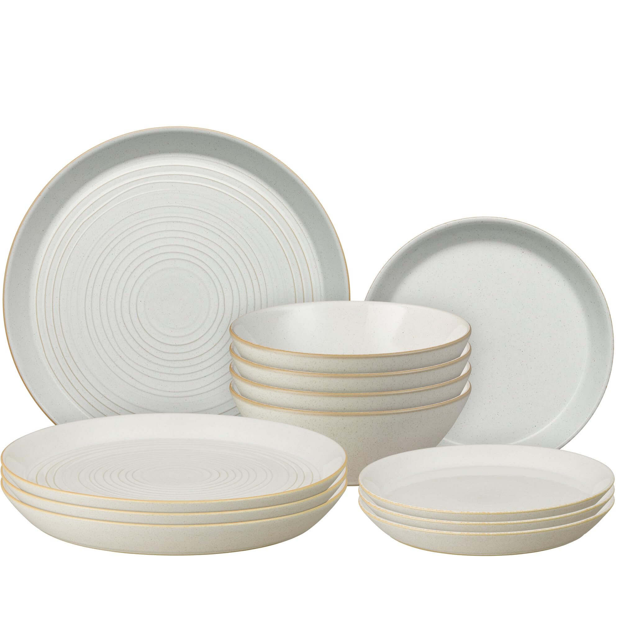 Denby - Impression Cream Dinner Set For 4 - 12 Piece Ceramic Tableware ...