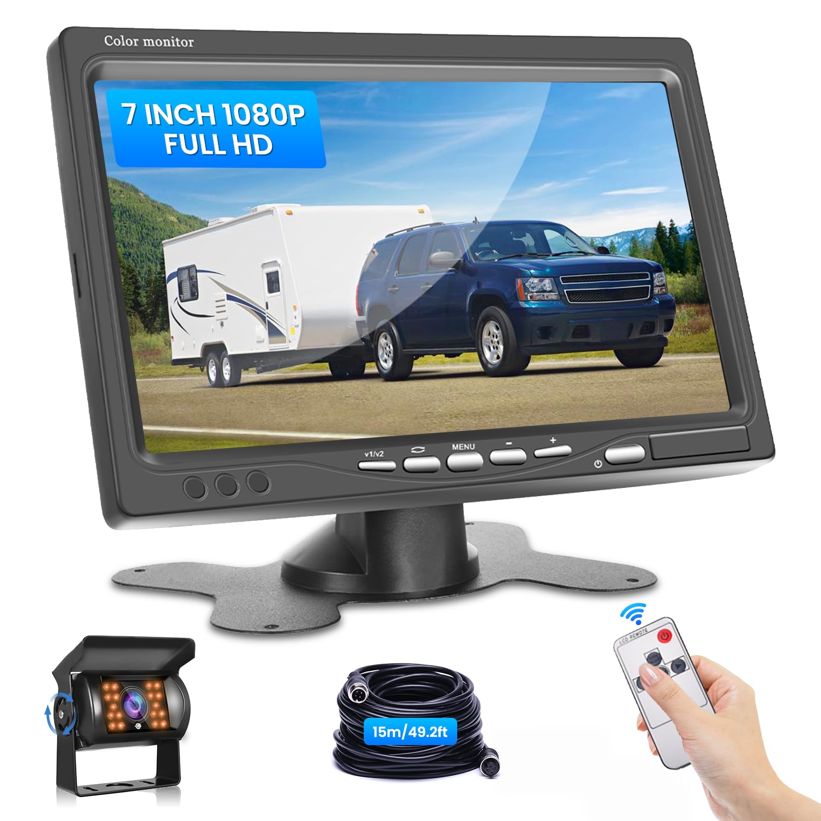 RV Backup Camera and Monitor Kit,Podofo 7 inch HD LCD Car Monitor and ...
