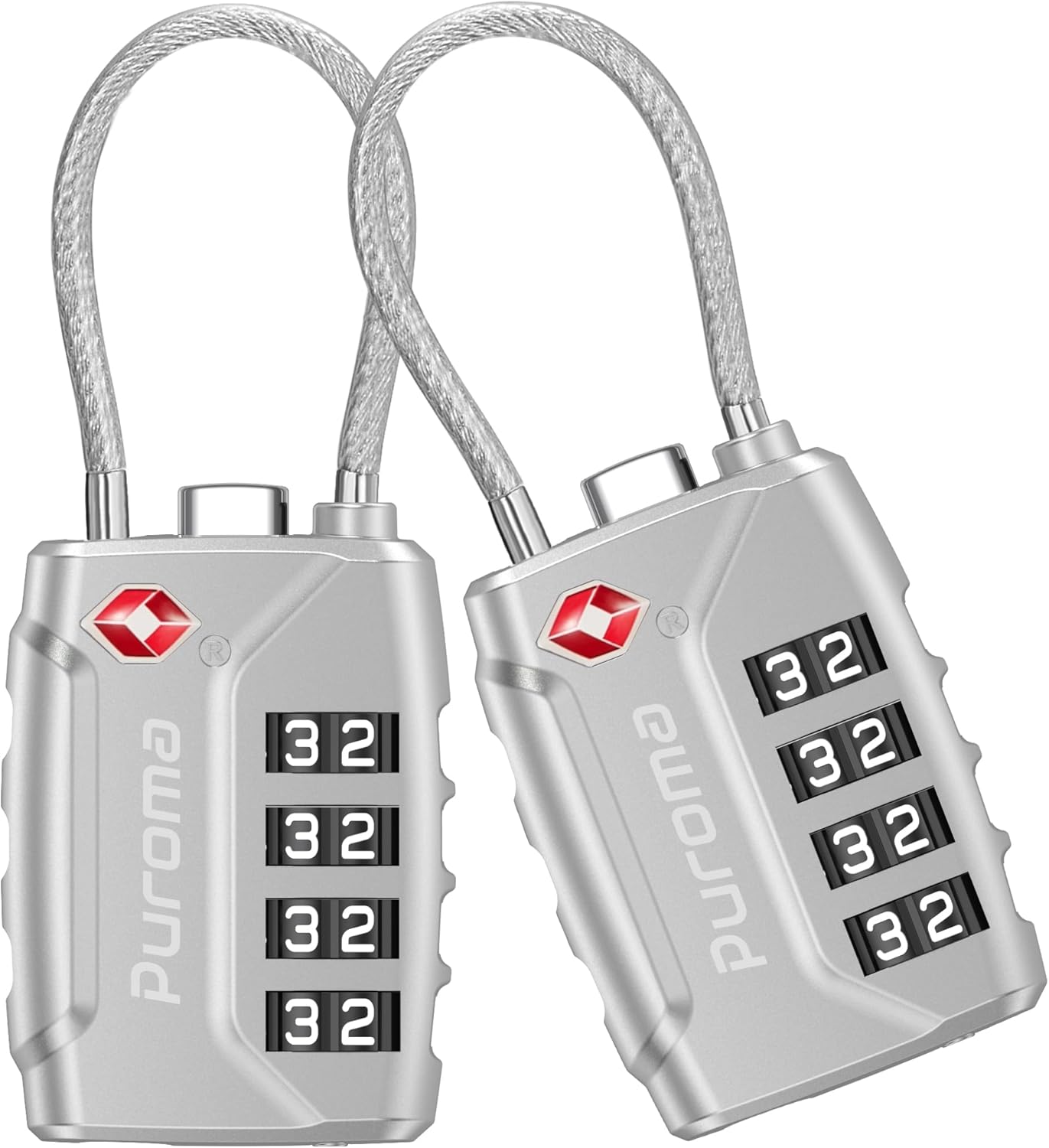 Amazon.com | Puroma 2 Pack TSA Approved Luggage Lock, 4 Digit ...