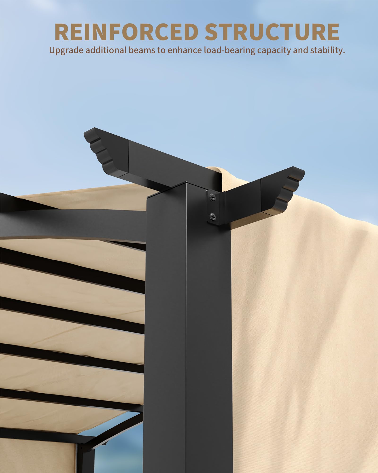 Snapklik.com : KYBOLT 12x9 Ft Outdoor Arched Pergola Metal Gazebo