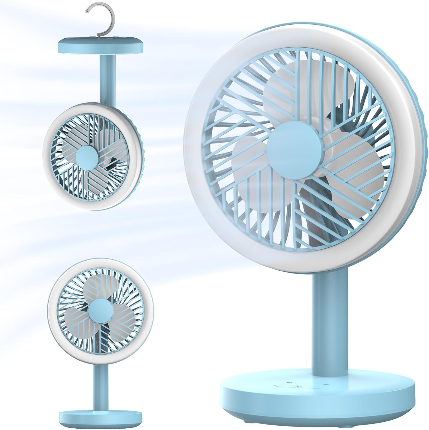 Amazon.com: NYOTA Rechargeable Small Quiet Desk Fan - 2400 mah 5-inch ...