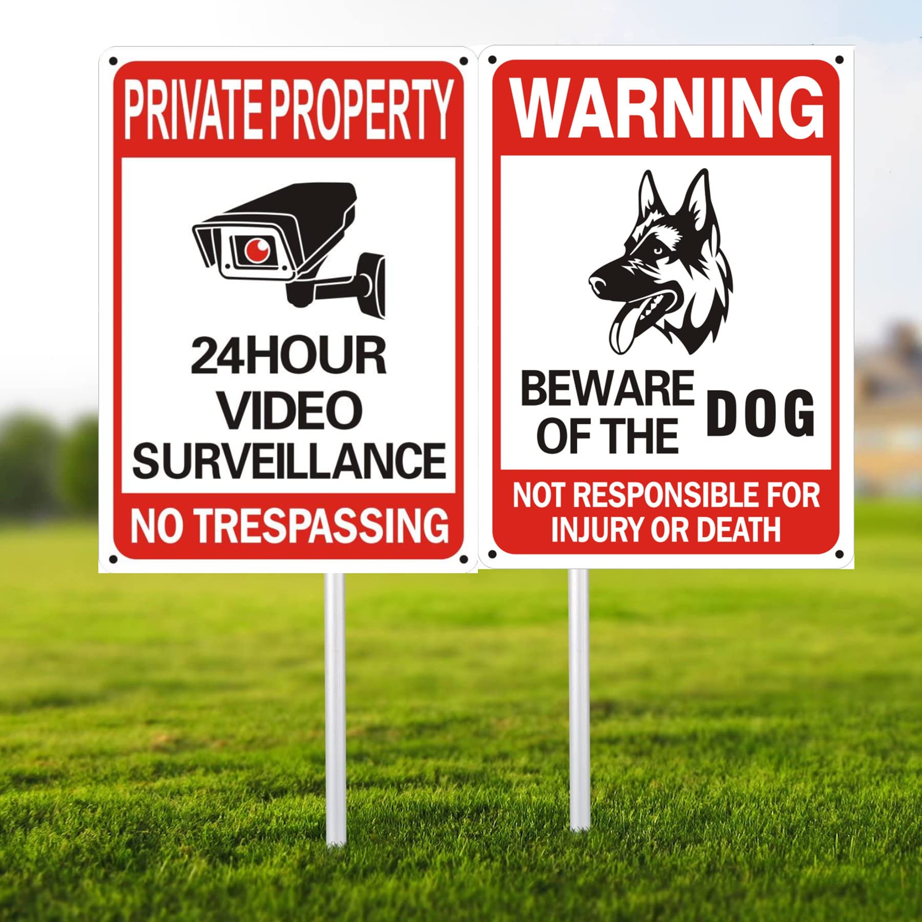 Beware of Dog Sign,Dog Warning Signs, No Trespassing Sign,Video ...