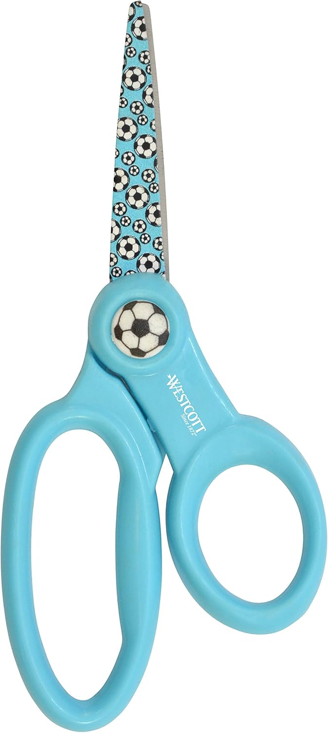 Amazon.com : Westcott Kid's Soccer Sports Scissors, 5-Inch, Pointed ...