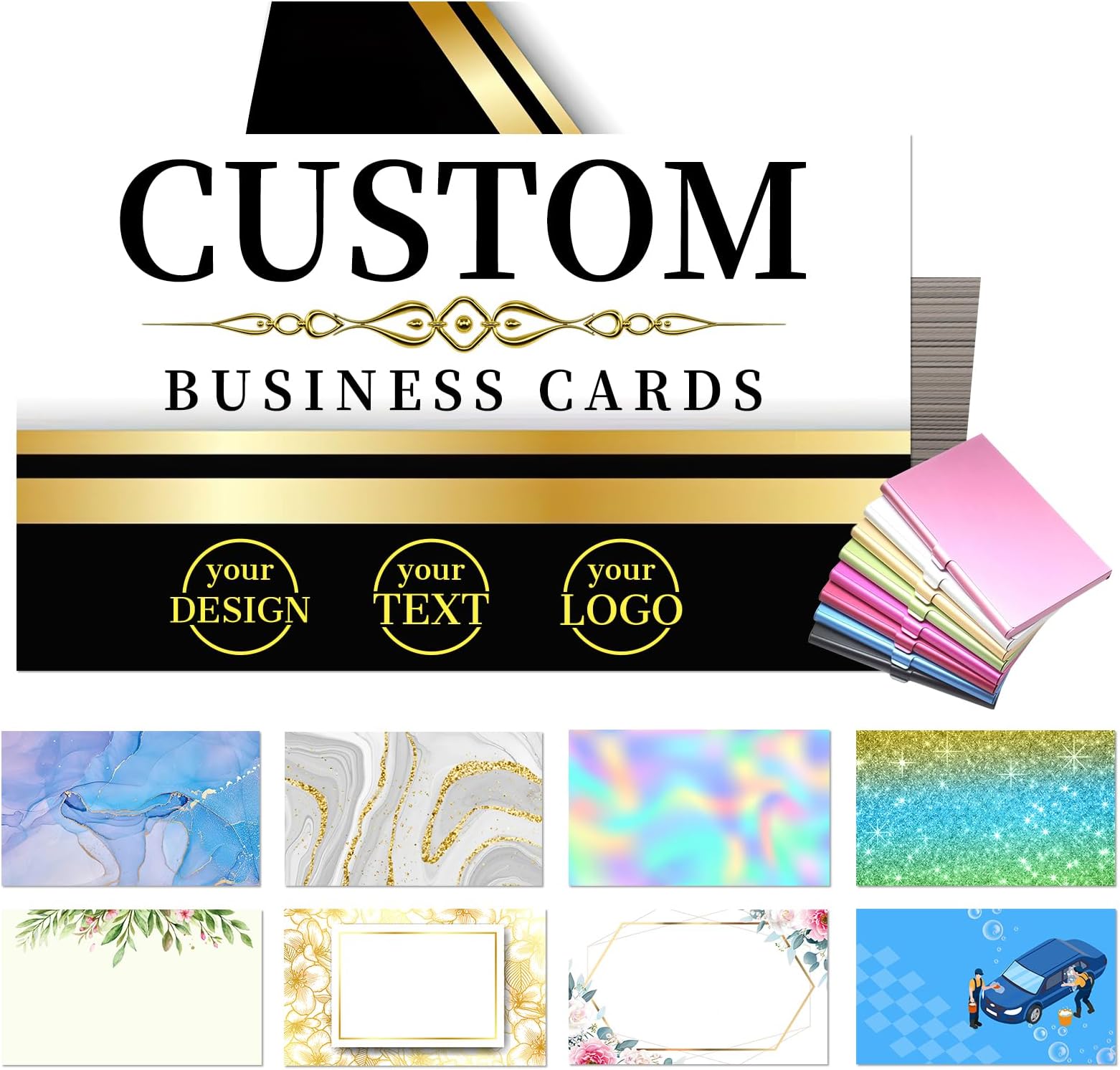 Amazon.com : Custom Business Cards personalized with Logo Customized ...