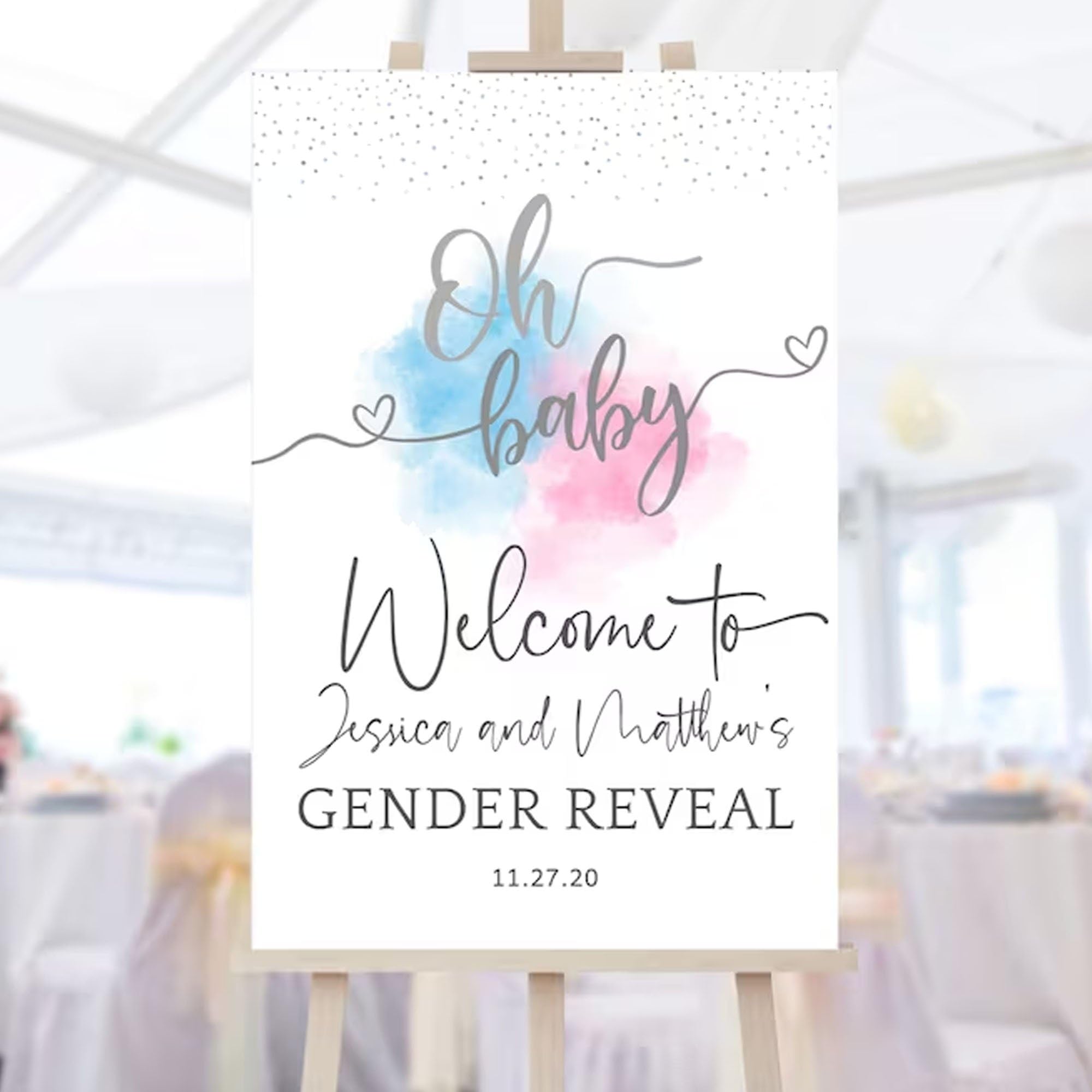 Amazon.com: Gender Reveal Welcome Sign, Gender Reveal Party Sign ...