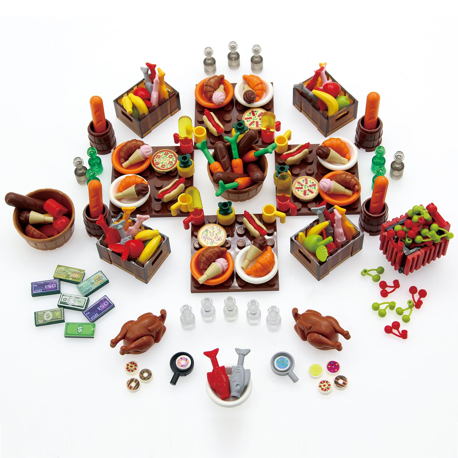 Amazon.com: Creative City Food Building Blocks Set Imaginative Play ...