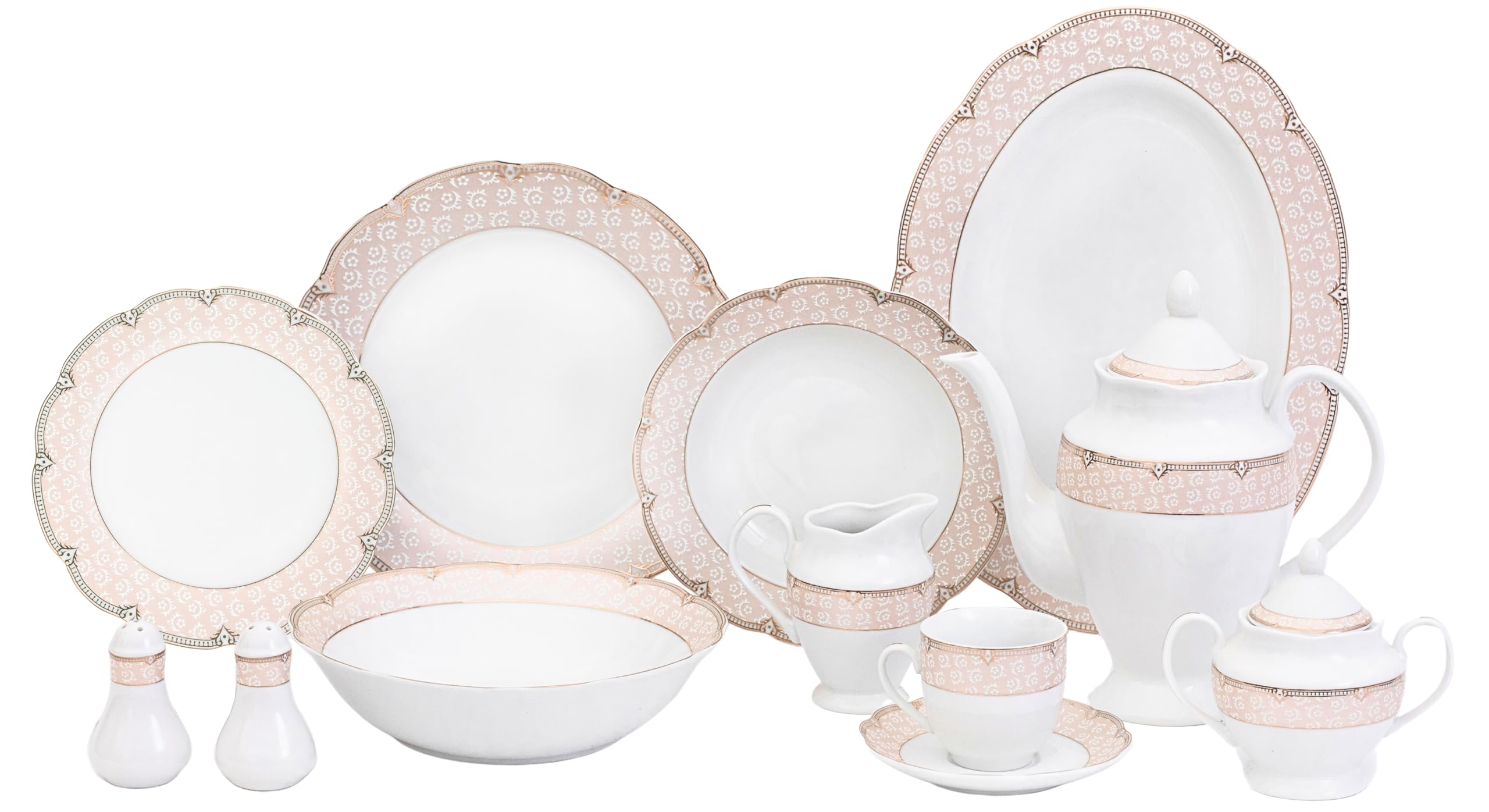 Amazon.com | Dinnerware Set for 8-49 Piece Vintage Porcelain Dining Set ...