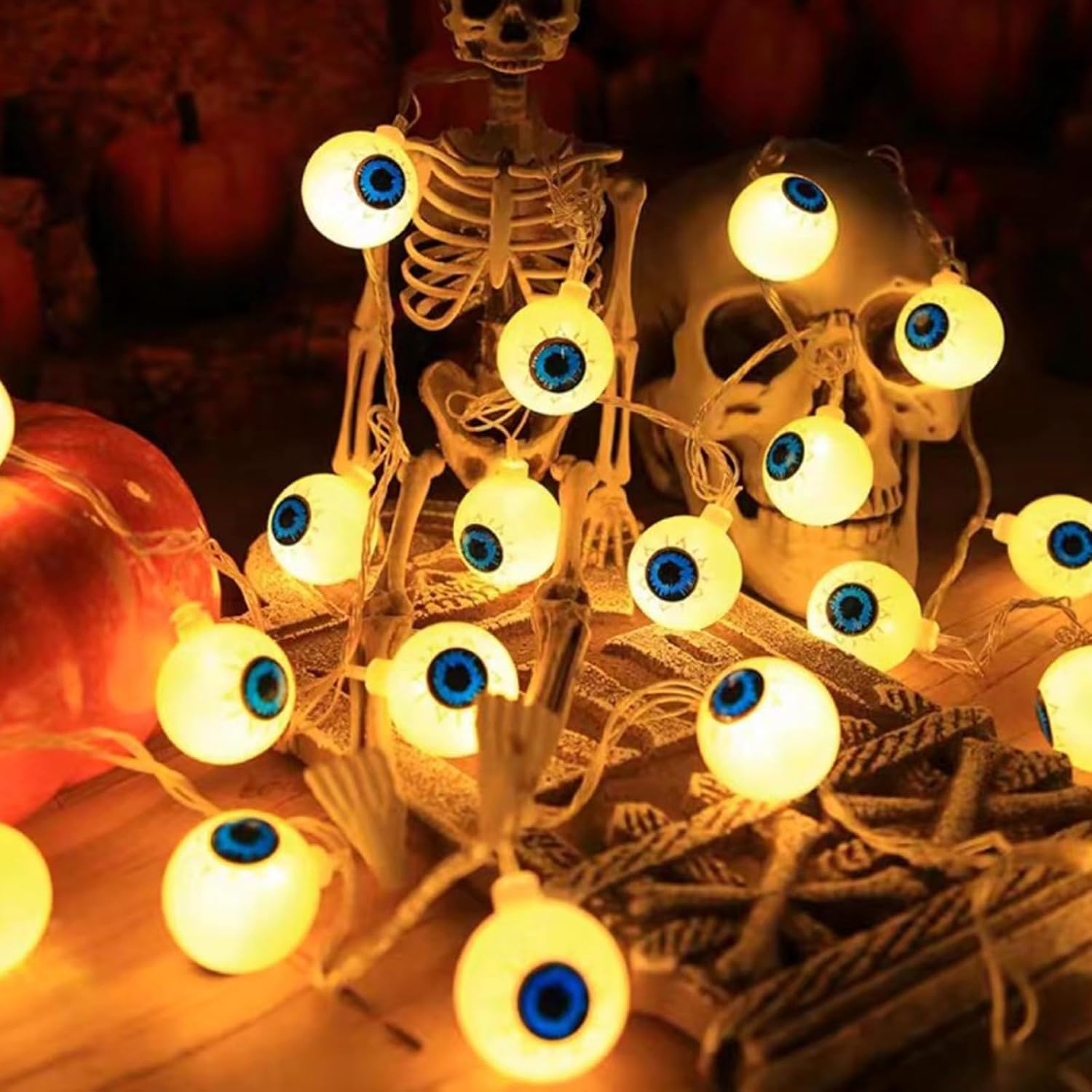 Amazon.com : Halloween Eyeball String Lights, 19.7FT 40 LEDs Battery ...