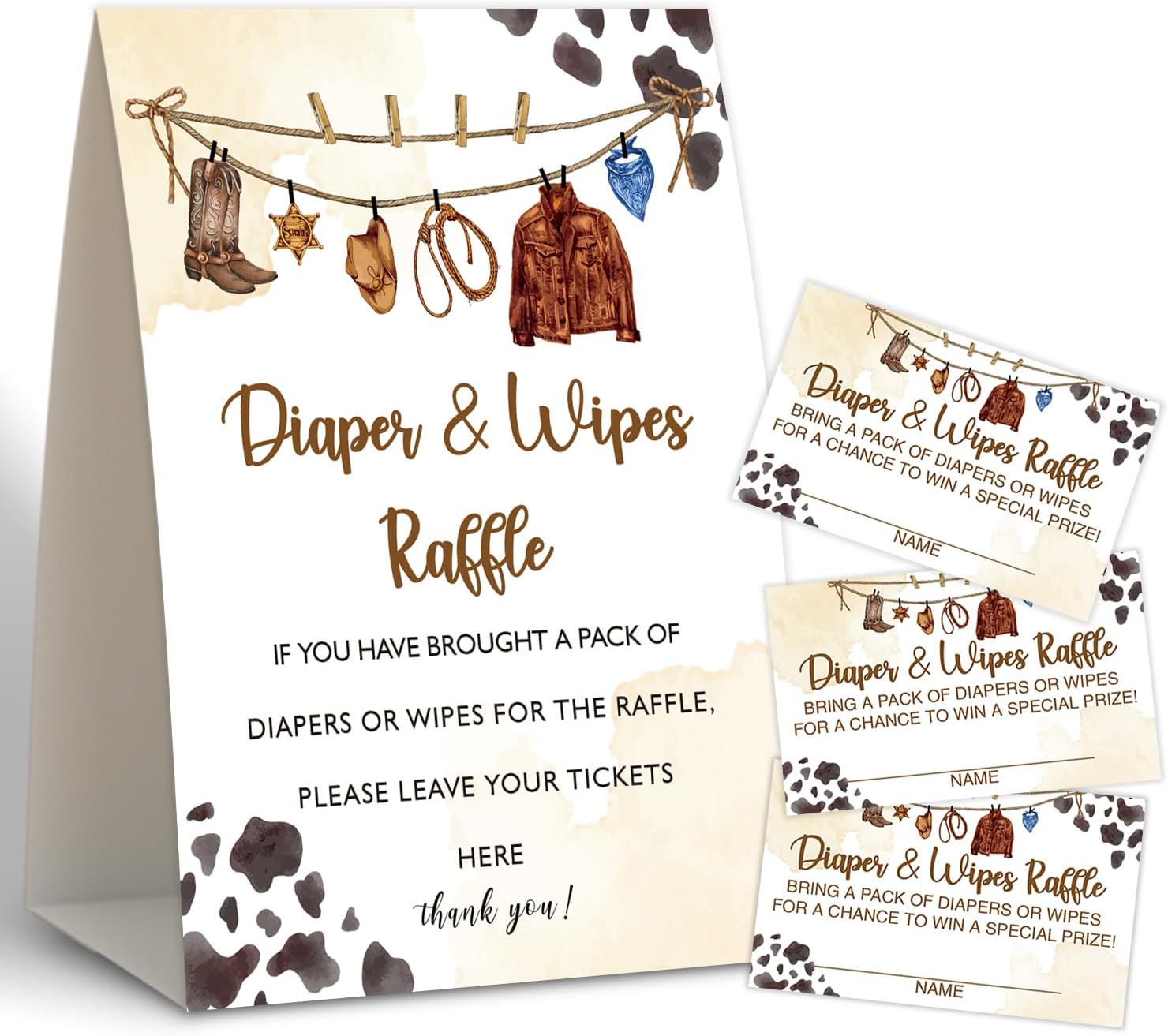 Amazon.com: Ranch Cowboy Diapers Wipes Raffle,Diaper Raffle Tickets for ...